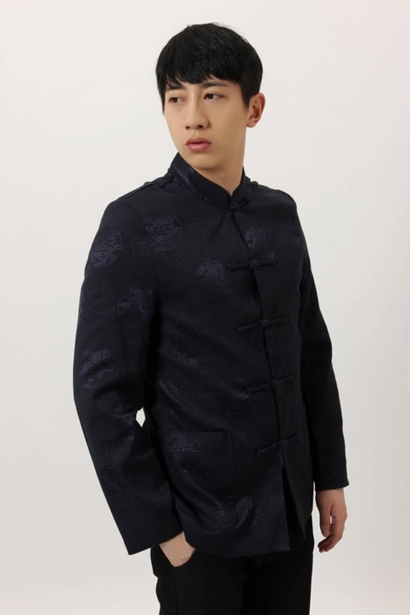 hinese Traditional Rayon Navy Jacket