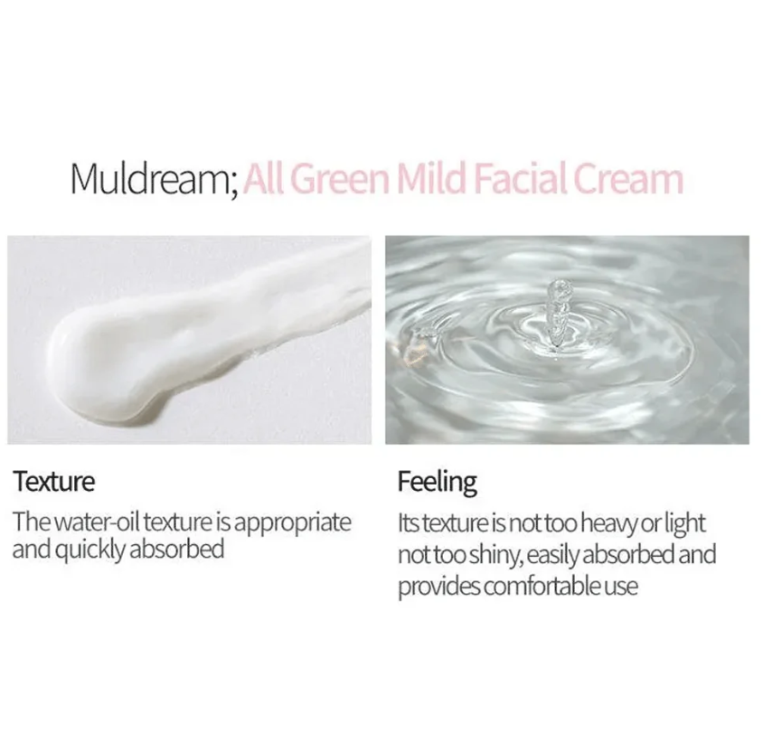Muldream vegan green mild intense facial cream 60ml